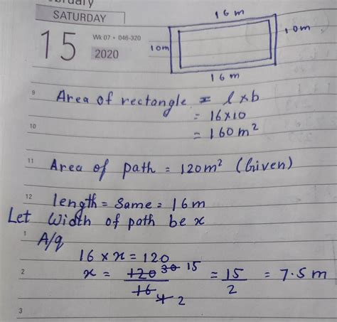 Rectangular Field Is 16m Long And 10m Wide There Is A Path Of Uniform Width All Around It