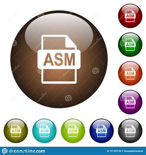 ASM File Format Color Glass Buttons Stock Vector Illustration Of Source Programming