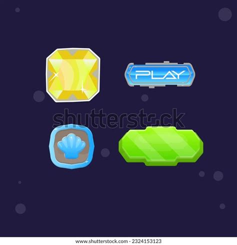 Game Ui Set Futuristic Buttons Icons Stock Vector Royalty Free 2324153123 Shutterstock