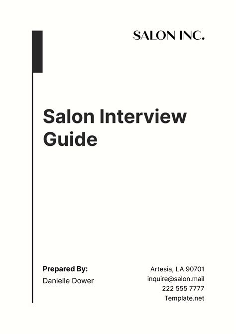 Free Salon Interview Guide Template To Edit Online