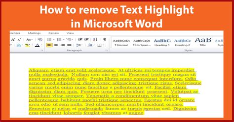 how to quickly remove text highlight in word upaae