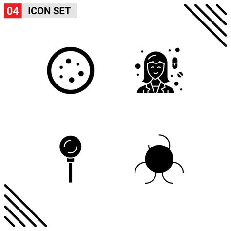 User Interface Pack Of Basic Solid Glyphs Of Biology Woman Lab Female Food Editable Vector