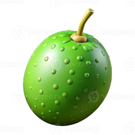3d Green Fruit Illustration Shiny Bumpy Texture 53920155 Png