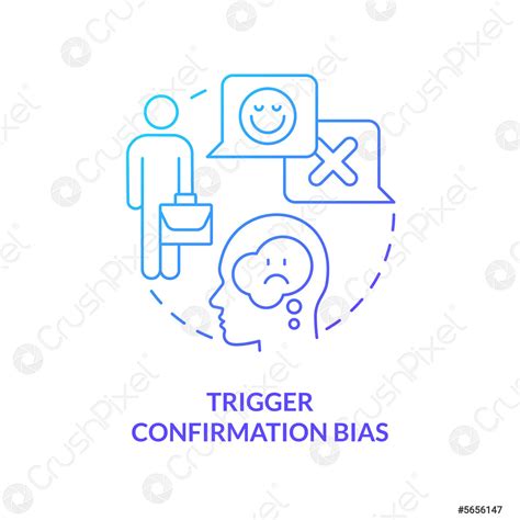 Trigger Confirmation Bias Blue Gradient Concept Icon Stock Vector