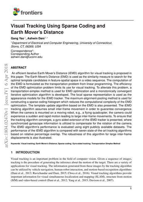 pdf visual tracking using sparse coding and earth mover s distance