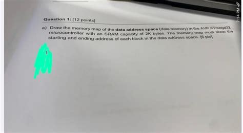 Solved A Draw The Memory Map Of The Data Address Space Chegg