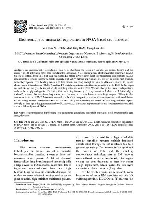 Pdf Electromagnetic Emanation Exploration In Fpga Based Digital Design