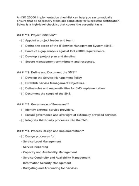 Iso 20000 Implementation Pdf