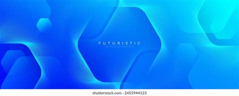 Modern Abstract Blue Background Glowing Geometric Stock Vector Royalty