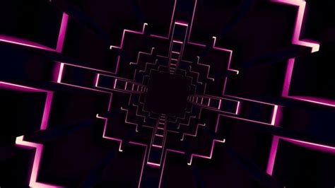 Premium Photo Rotating Square Tunnel With Flashing End Design Geometric Square Tunnel With