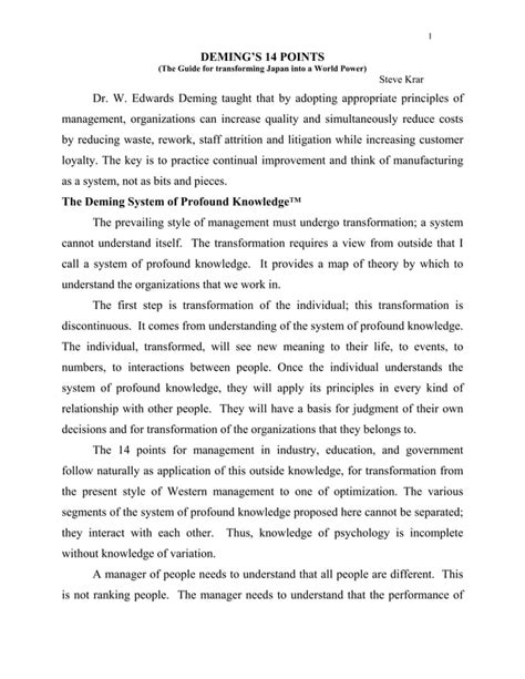 42 Demings 14 Points Pdf