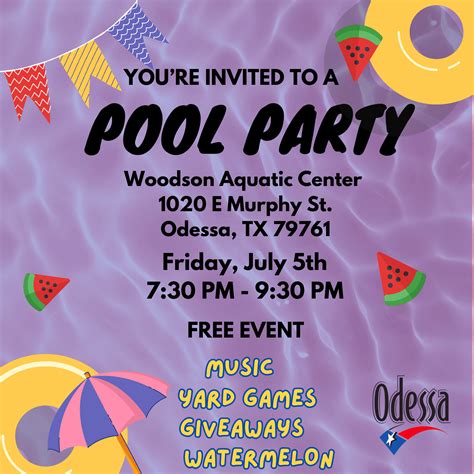 Community Pool Party Odessa American