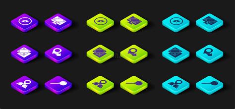 Set Location Push Pin Folded Map Monitor With Location Marker And Compass Icon Vector Stock