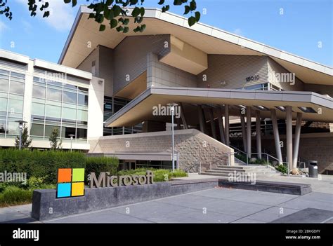 Company Logotype Microsoft Corporation Headquarters Redmond Washington State Usa August