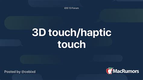 3d Touchhaptic Touch Macrumors Forums
