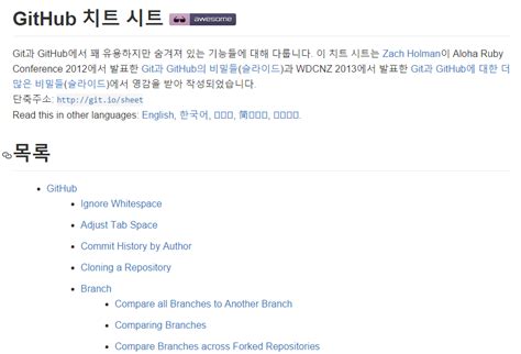 Hi ~ ′·ω·` Github Cheat Sheet 소개