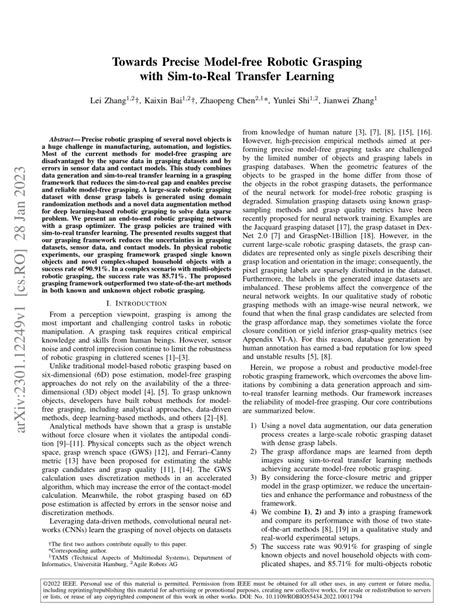 pdf towards precise model free robotic grasping with sim to real