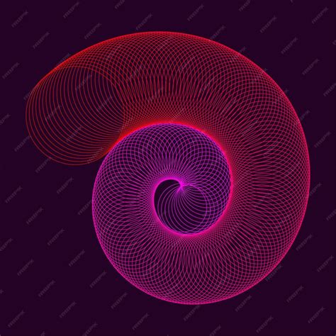 Premium Vector Vector Illustration Of Red And Pink Spirograph Shell Fibonacci Sequence Spiral