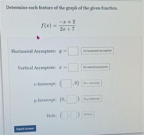 Solved Determine Each Feature Of The Graph Of The Given