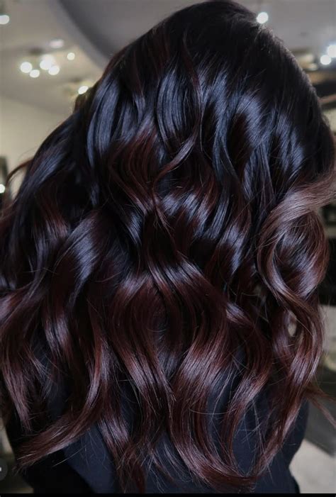 Deep Brown Burgundy Balayage Hair Color Ideas For Brunettes Hair