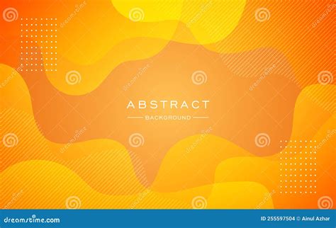 Minimal Orange Abstract Geometric Fluid Dynamic Shape Composition Wavy Background Stock Vector