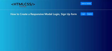 How To Create A Responsive Modal Login Sign Up Form HTML CSS Tutorials