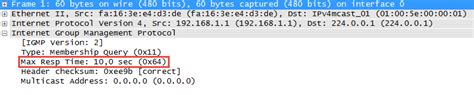 Igmp Membership Query Max Response Time