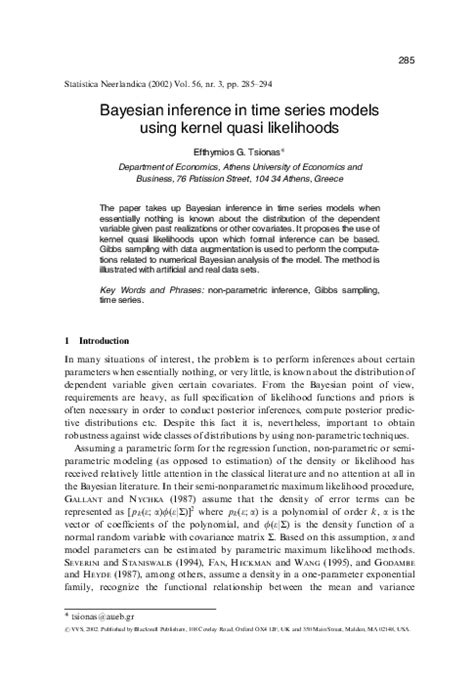 bayesian inference in time series models using kernel quasi likelihoods