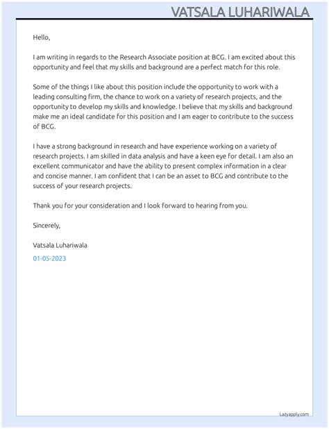 Cover Letter For Bcg Lazyapply
