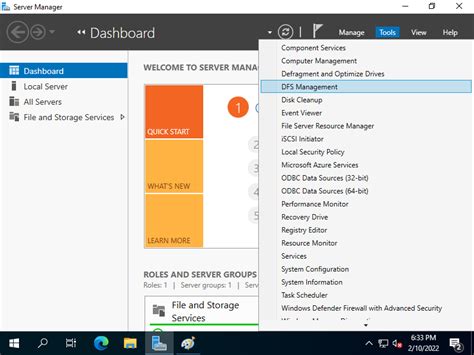 Windows Server 2022 File Server Configure Dfs Replication Server