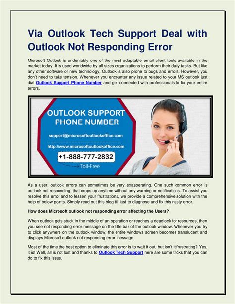 Via Outlook Tech Support Deal With Outlook Not Responding By Avawilliam