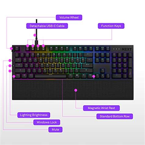 Nzxt Function Full Size Usb Gaming Keyboard Kb 1fsus Br