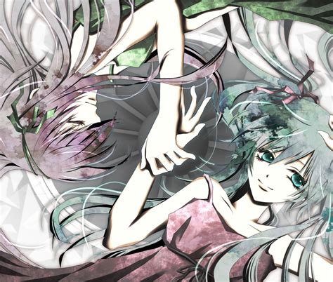 Hatsune Miku And Megurine Luka Vocaloid Drawn By Aonoe Danbooru