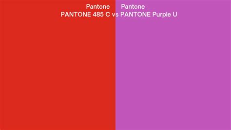 Pantone 485 C Vs Pantone Purple U Side By Side Comparison