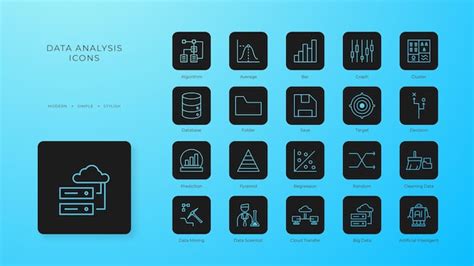 Premium Vector Data Analysis Icons Collection With Black Filled Line Style Analytics Chart