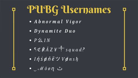 600 Catchy And Stylish Usernames For Pubg Namesarc