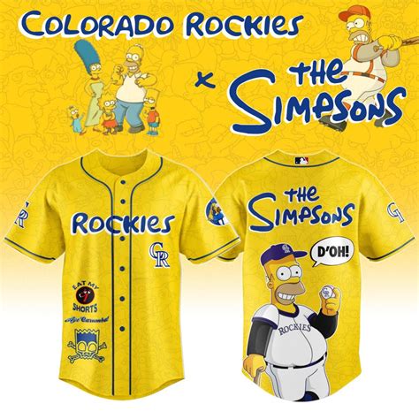 Limited Edition Colorado Rockies X The Simpsons Jersey Official Mlb