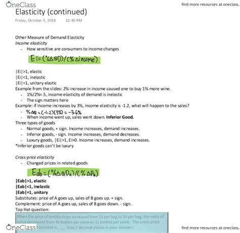 Econ 2001 01 Lecture 14 Elasticity Continued Oneclass