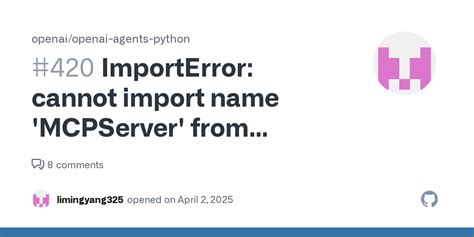 Importerror Cannot Import Name Mcpserver From Agentsmcp · Issue