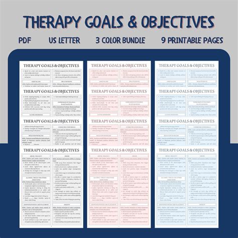 Therapy Goals And Objectives Bundle Clinical Therapy Notes Therapist Cheat Sheets