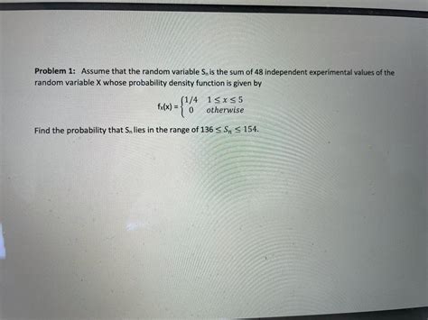 Solved Problem Assume That The Random Variable S Is The Chegg
