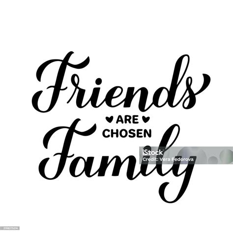 친구는 흰색에 고립 된 가족 서예 글자를 선택합니다 우정의 날 인용문 타이포그래피 포스터 배너 인사말 카드 전단지 셔츠 등에 대한 벡터 템플릿 가족에 대한 스톡 벡터 아트
