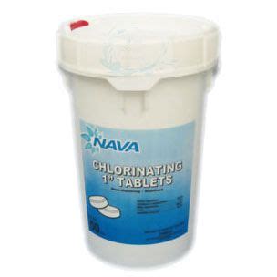 Nava Label 1 Inch Chlorinating Tablets 50lb Plastic Pail 652055404
