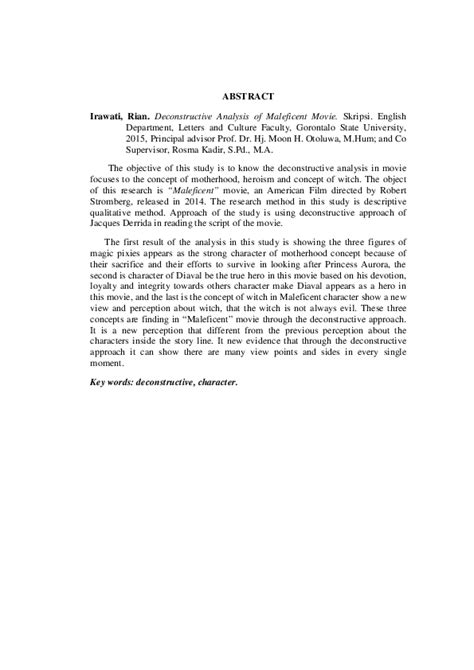Pdf Deconstructive Analysis Of Maleficent Movie