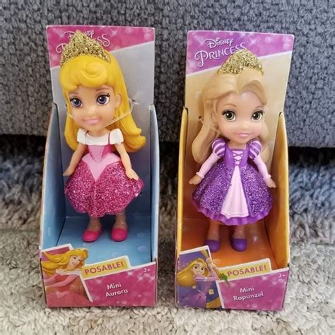 Disney Toys Disney Princess Posable Mini Dolls Aurora Rapunzel