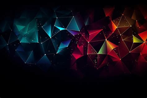 Premium Photo Abstract Background With Colorful Geometric Shapes Ai Generative