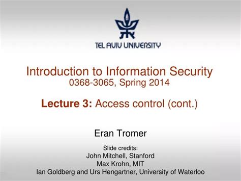 Ppt Introduction To Information Security 0368 3065 Spring 2014