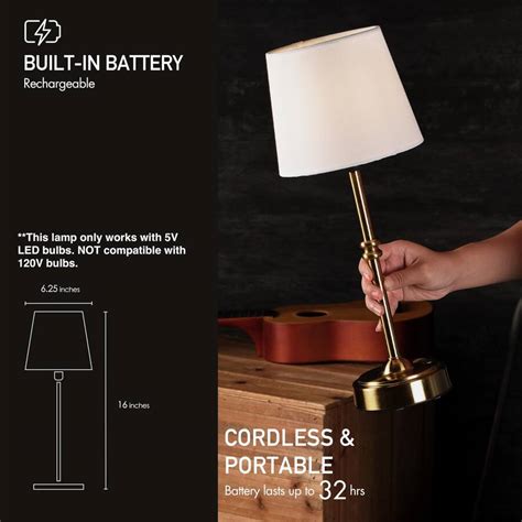 Dazzling Pops Bright Seraph Cordless Led Table Lamp Dimmer Built