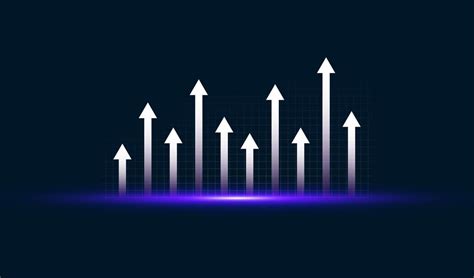 성장 사업 배경으로 흰색 기술 위쪽 화살표 기호 프리미엄 벡터
