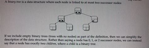 Solved A Binary Tree Is A Data Structure Where Each Node Is